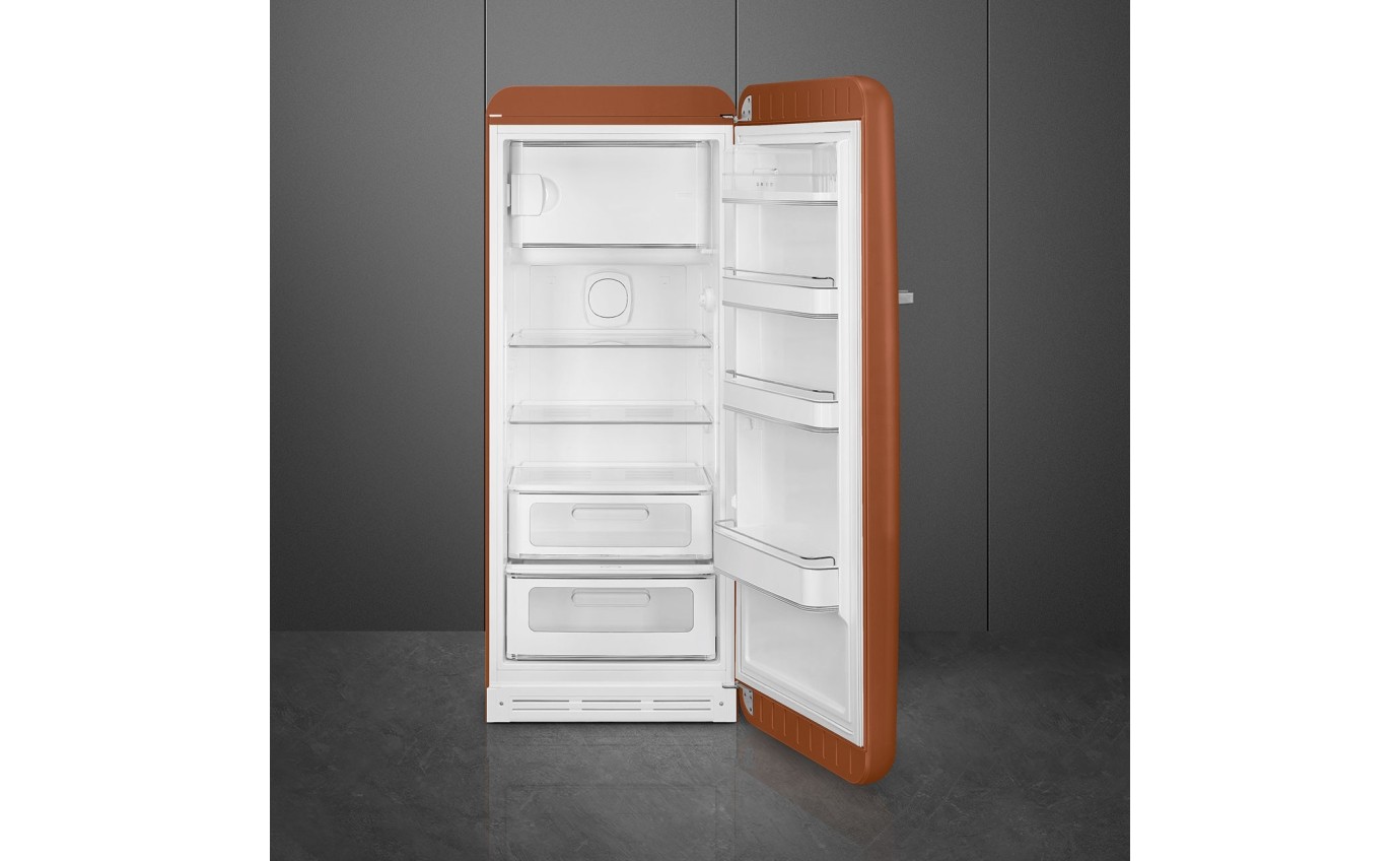 Smeg 270L 50s Style Retro Single Door Fridge (Rust) FAB28RDRU5 | Hart & Co.